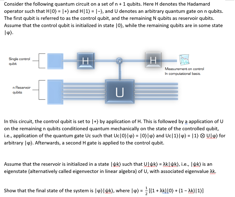 Solved Consider the following quantum circuit on a set of | Chegg.com