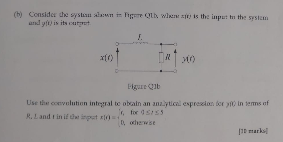 Solved Consider the system shown in Figure Q1b, ﻿where x(t) | Chegg.com