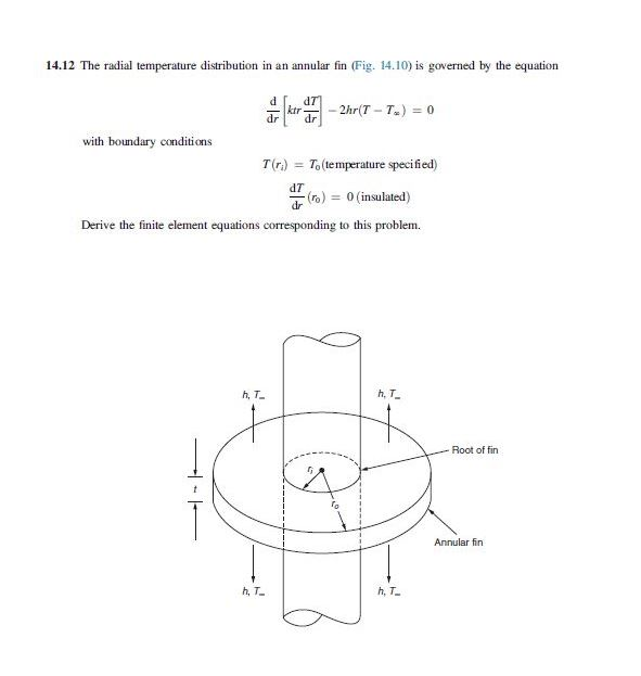 Solved 14.12 The radial temperature distribution in an | Chegg.com