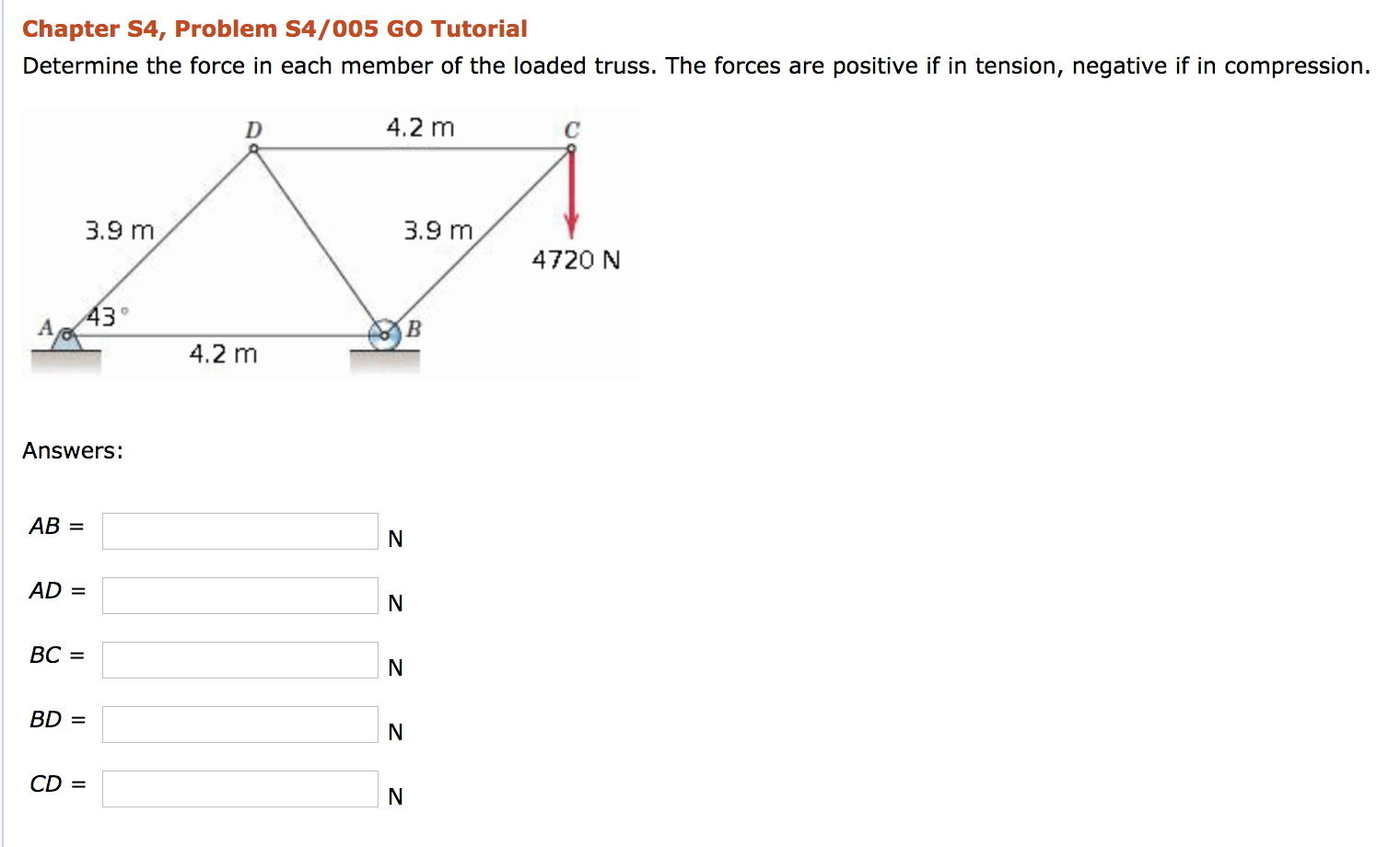 Solved Chapter S4, Problem S4/005 GO Tutorial Determine the | Chegg.com
