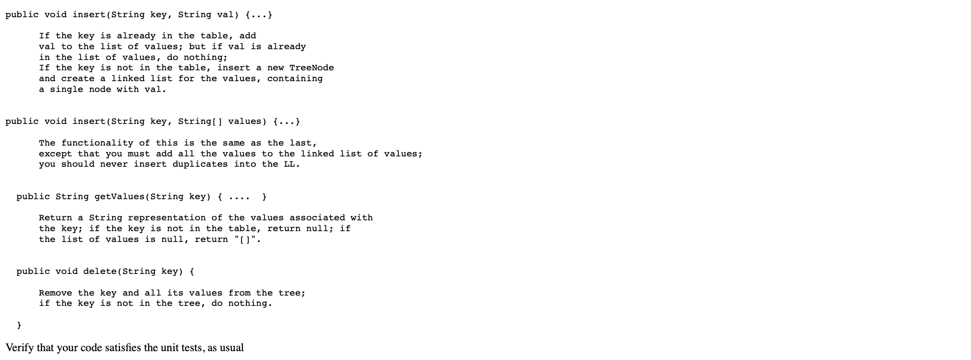 Java: Binary Search Tree with Linked List Template | Chegg.com
