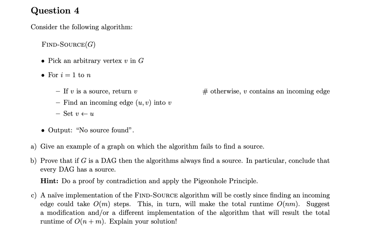 Solved Question 4Consider the following | Chegg.com