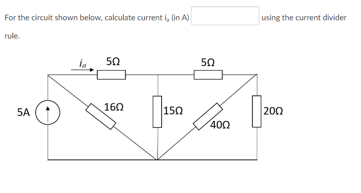 Solved For the circuit shown below, calculate current ia (in | Chegg.com