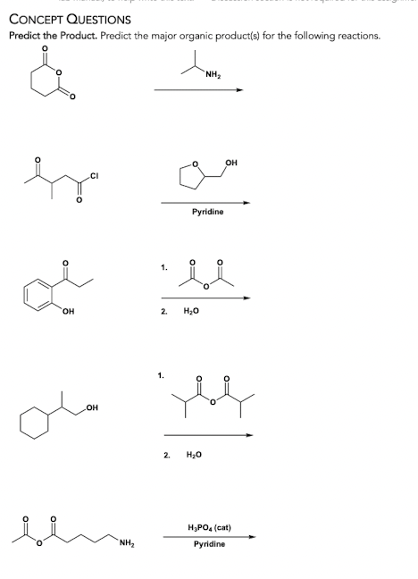 Solved CONCEPT QUESTIONS Predict the Product. Predict the | Chegg.com