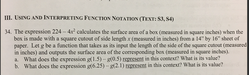 Solved Iii Using And Interpreting Function Notation Text