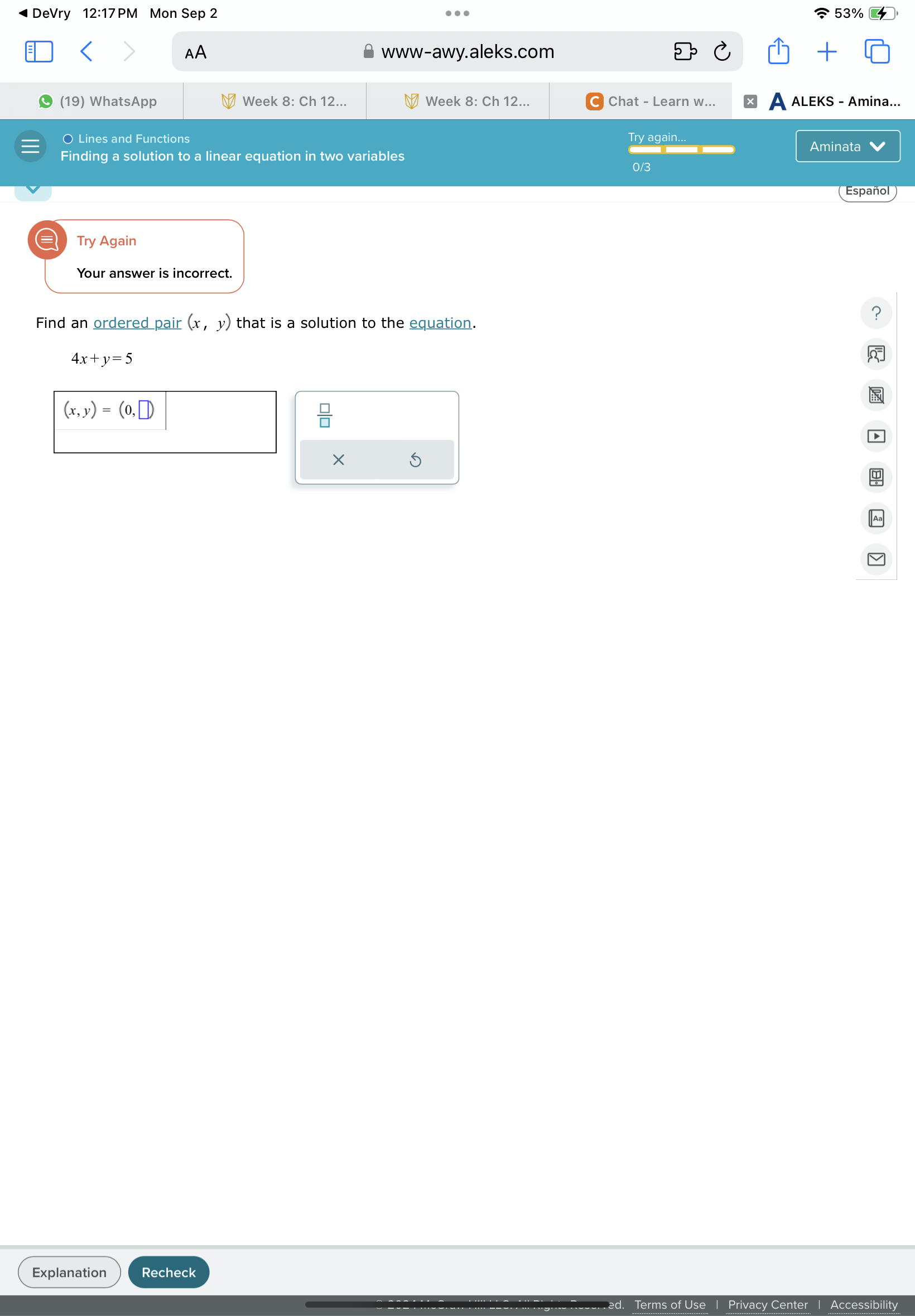 Solved larr DeVry 12:17PM Mon Sep | Chegg.com