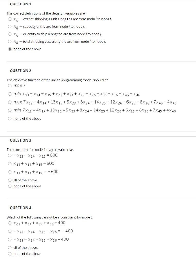 Solved QUESTION 1 The correct definitions of the decision | Chegg.com