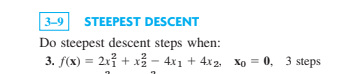 Solved STEEPEST DESCENTDo steepest descent steps | Chegg.com