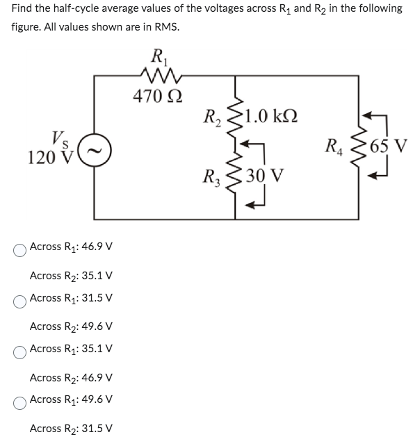 Solved Find the half-cycle average values of the voltages | Chegg.com
