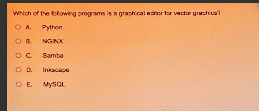 Solved Which of the following programs is a graphical editor | Chegg.com