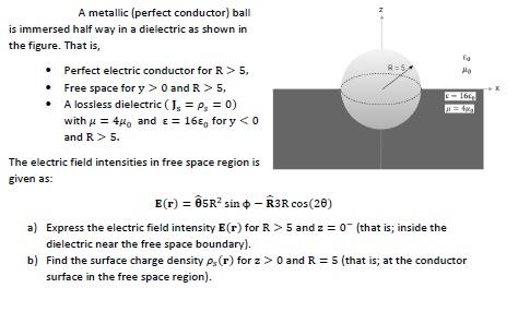 2 A: 5 Mo A metallic (perfect conductor) ball is | Chegg.com