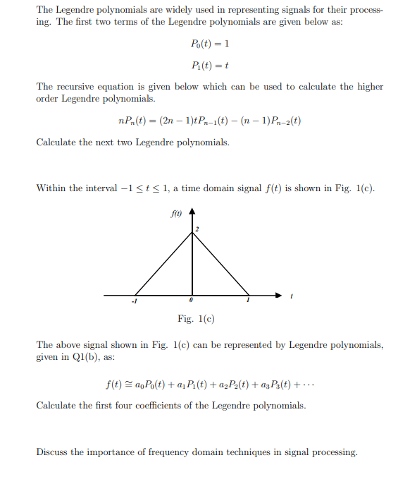 Solved The Legendre polynomials are widely used in | Chegg.com