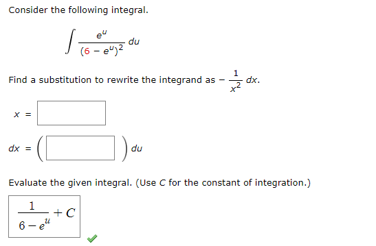 Solved Consider the following integral. [the-t² dt 1 U Find | Chegg.com