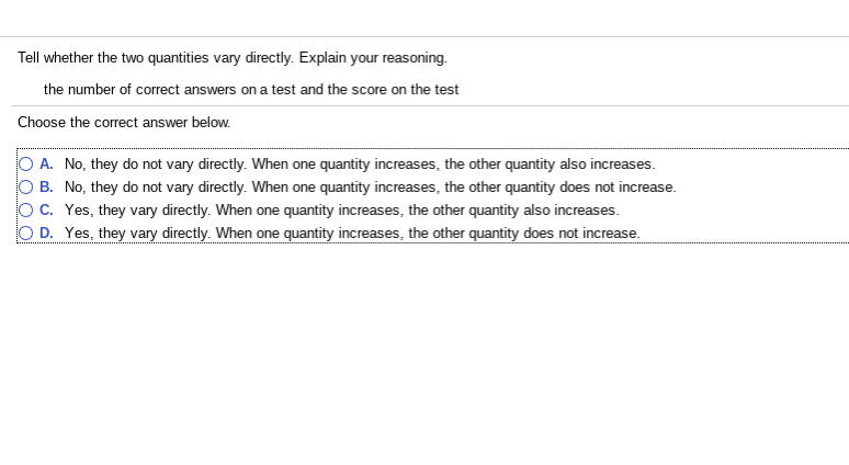 Solved Tell whether the two quantities vary directly. | Chegg.com