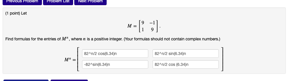 Solved VIOUS Problem Problem LISU Next Problem (1 point) Let | Chegg.com