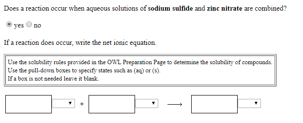 Solved Does a reaction occur when aqueous solutions of | Chegg.com