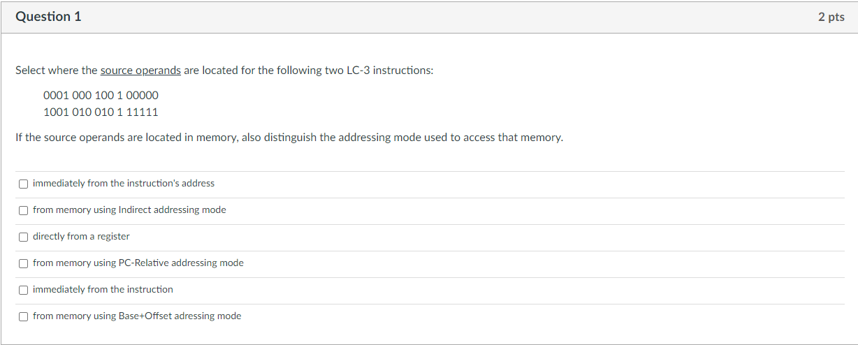 immediately from the instruction's address from | Chegg.com
