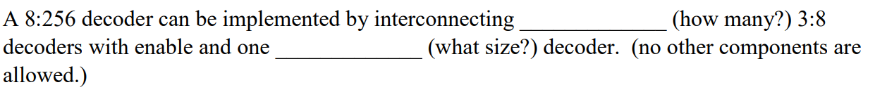 Solved A 8:256 decoder can be implemented by interconnecting | Chegg.com
