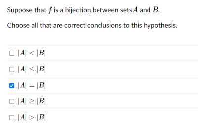 Solved Suppose that f is a bijection between sets A and B. | Chegg.com