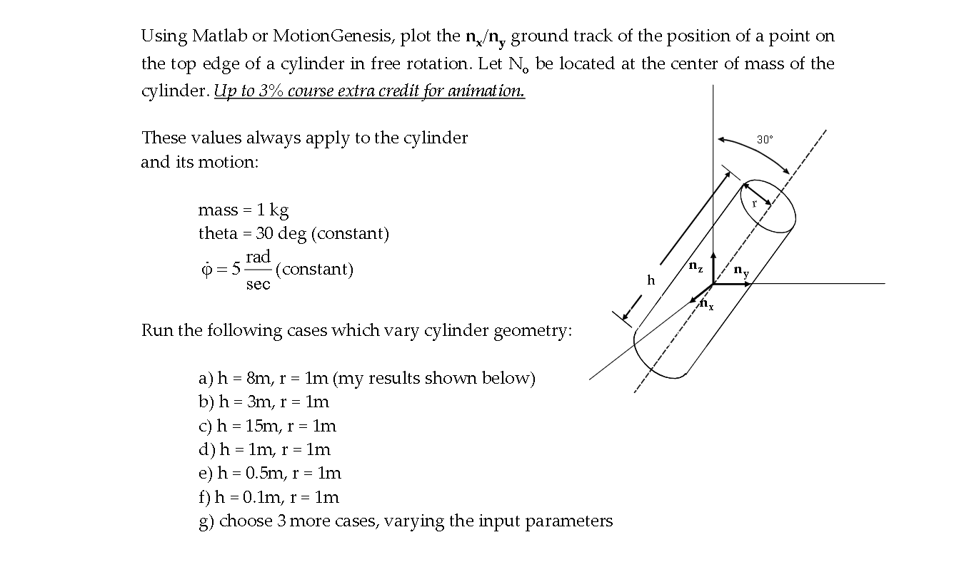 Using Matlab or Motion Genesis, plot the nx/n, ground | Chegg.com