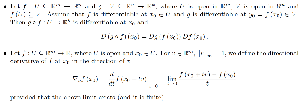 Solved . Let f : C Rm → Rn and g : V C Rn- Rk, where is open | Chegg.com