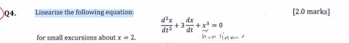Solved Q: Linearize the following equation:[2.0 | Chegg.com