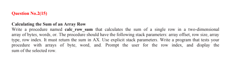Solved NEED AN ASSEMBLY 8086 CODE FROR THE PROBLEM IF THE | Chegg.com