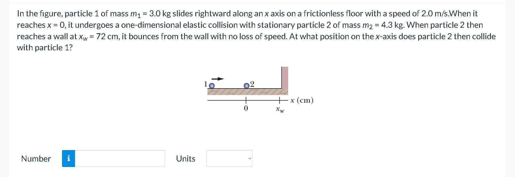 Solved In the figure, particle 1 of mass m1=3.0 kg slides | Chegg.com