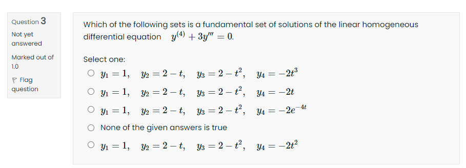 Solved Which of the following sets is a fundamental set of | Chegg.com
