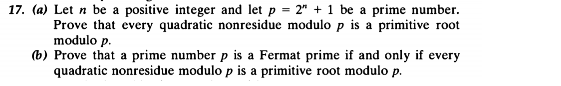 Solved 17. (a) Let n be a positive integer and let p = 2" + | Chegg.com
