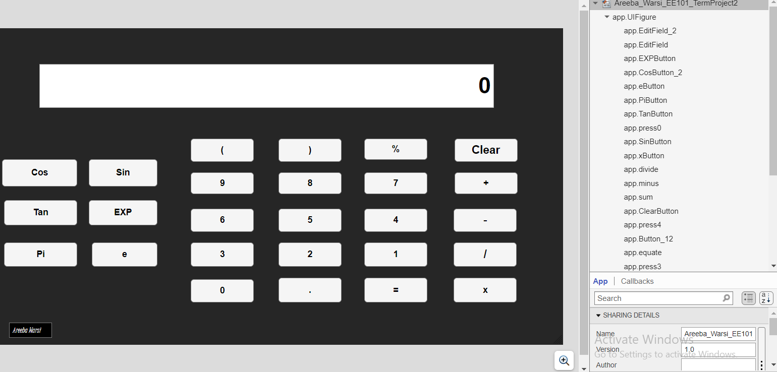 Solved Hi I am making a calculator on matlab through | Chegg.com