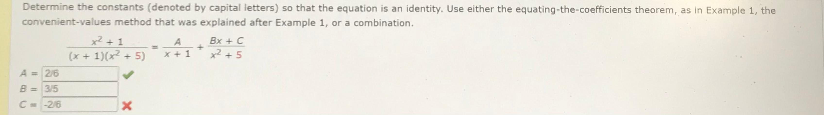 Solved Determine the constants (denoted by capital letters) | Chegg.com