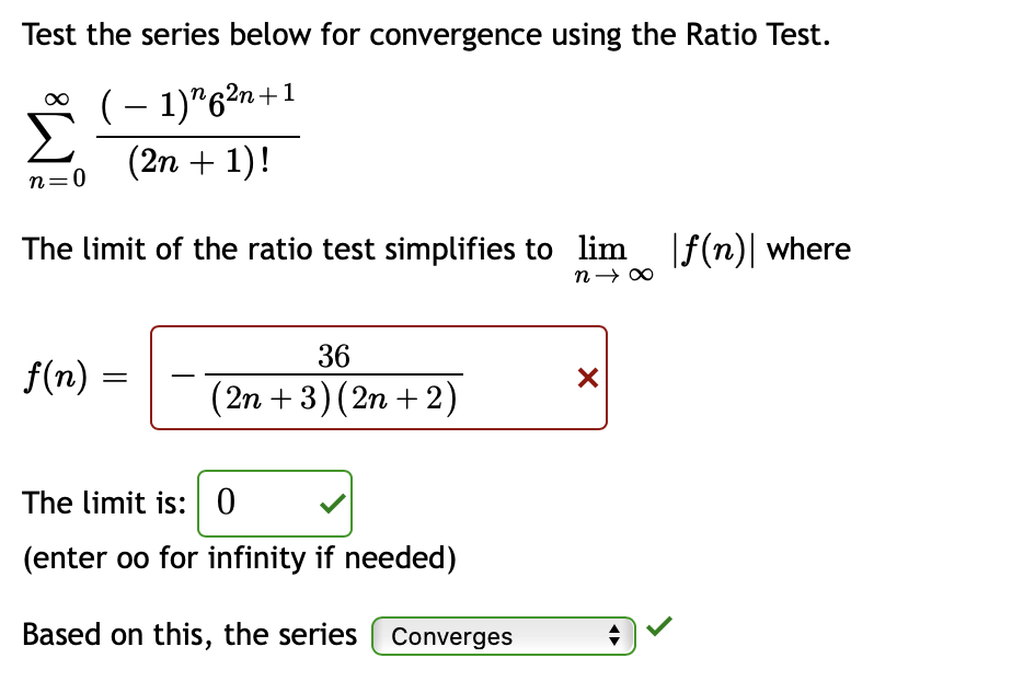 Solved Test the series below for convergence using the Ratio | Chegg.com