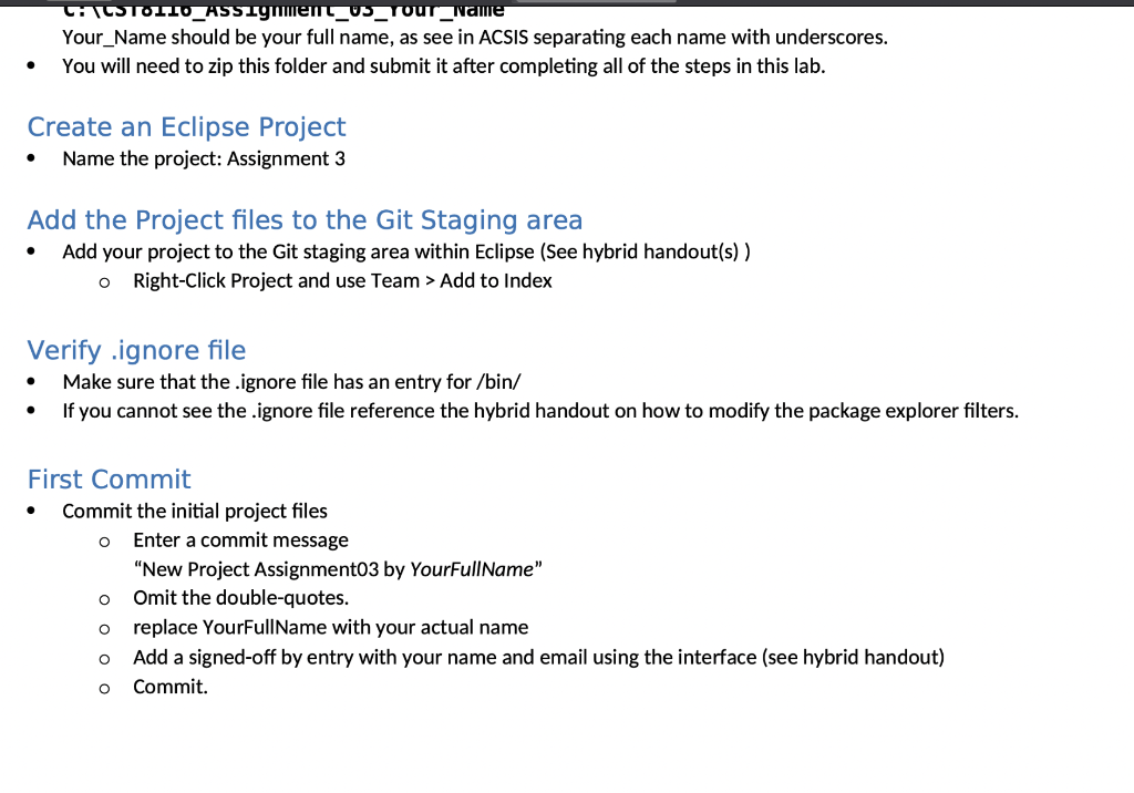 Solved CST8116 Assignment 03 (217) ( Using Git within | Chegg.com