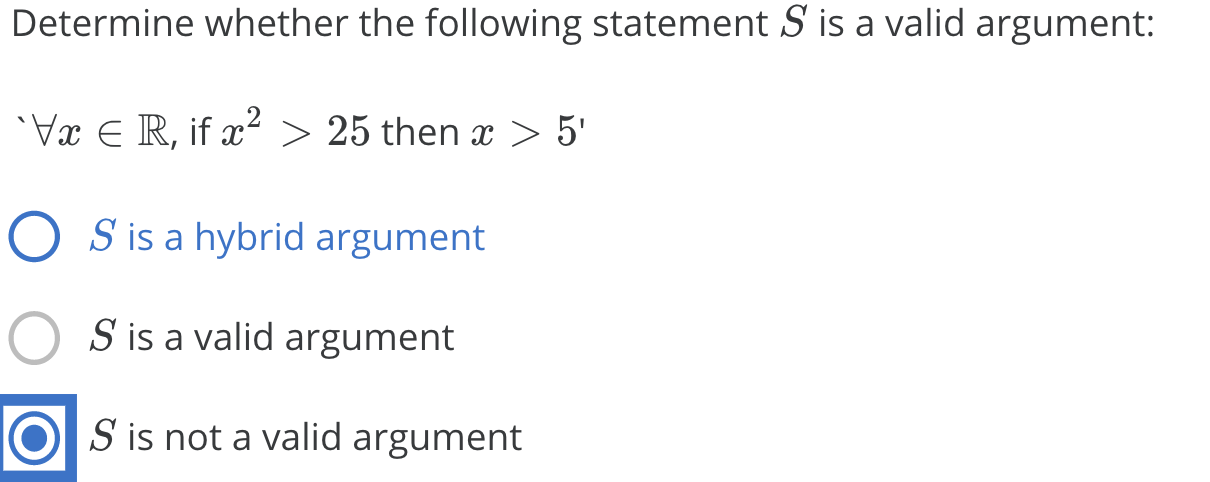 Solved Determine whether the following statement S is a | Chegg.com