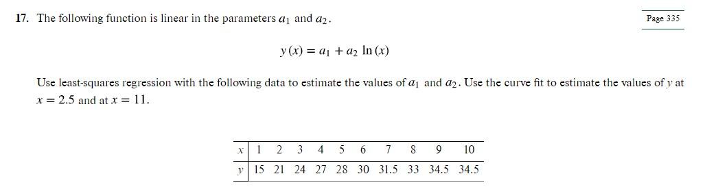Solved 17. The following function is linear in the | Chegg.com
