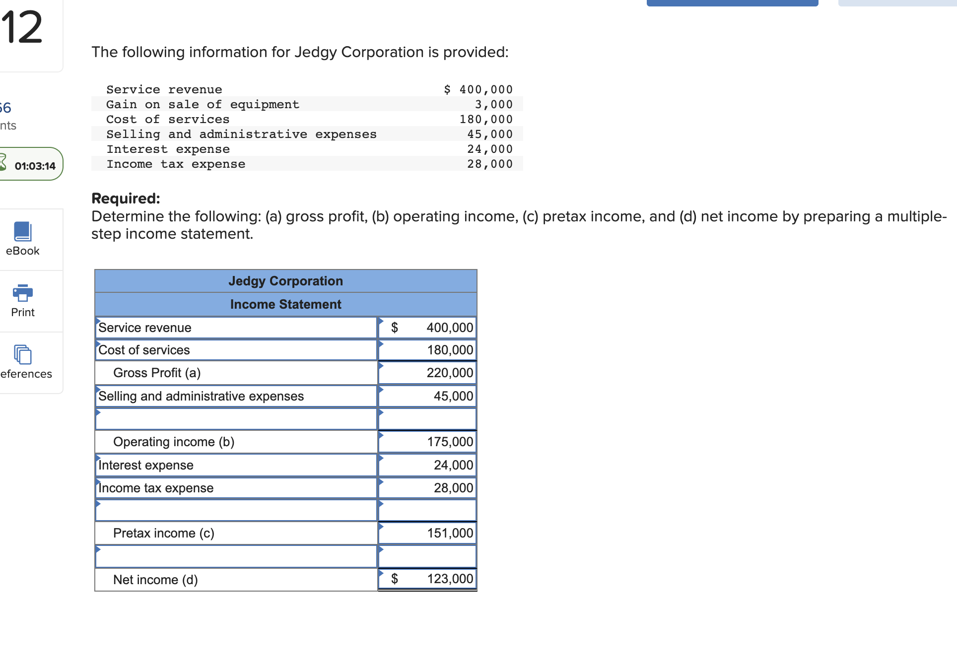 Solved The following information for Jedgy Corporation is | Chegg.com
