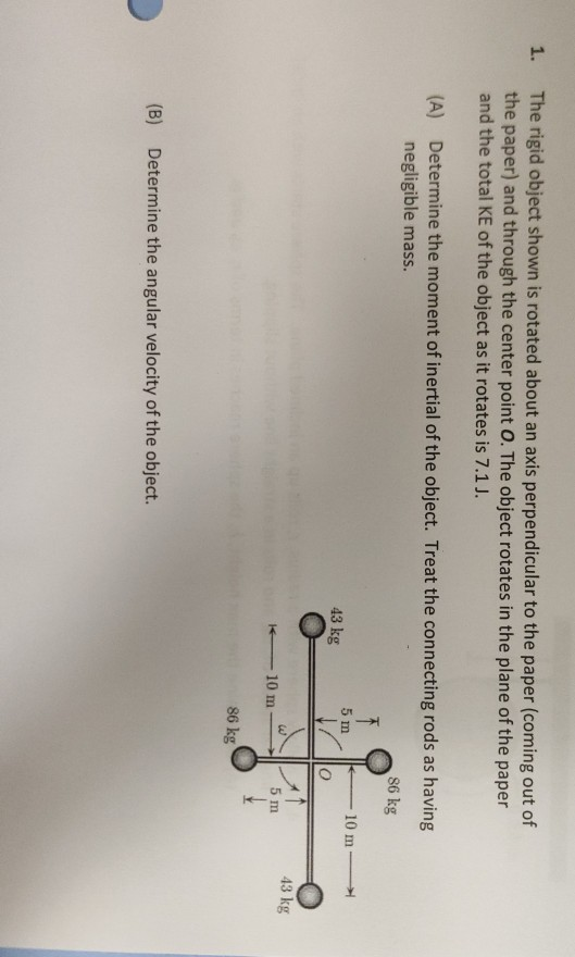 Solved 1. The rigid object shown is rotated about an axis | Chegg.com