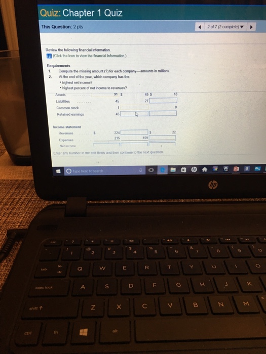 Solved Quiz: Chapter 1 Quiz This Question: 2 pts Review the | Chegg.com