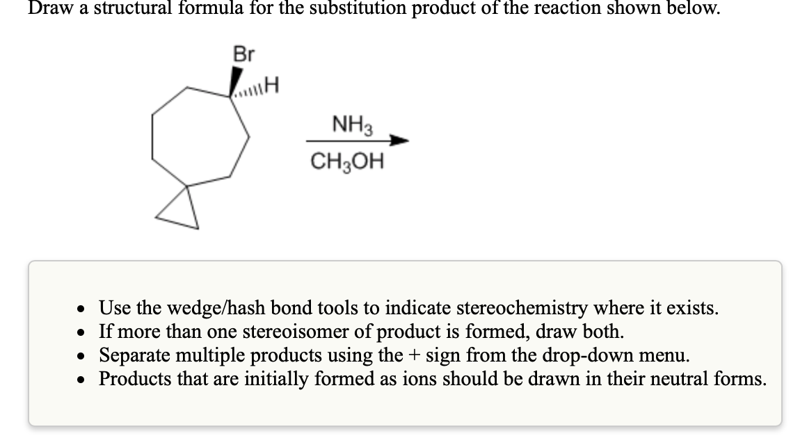 Solved Draw a structural formula for the substitution | Chegg.com
