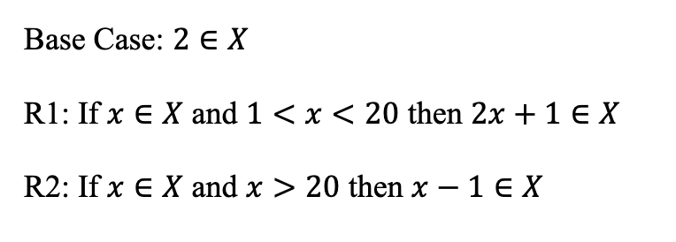 Solved 1) Define a set X of integers recursively | Chegg.com