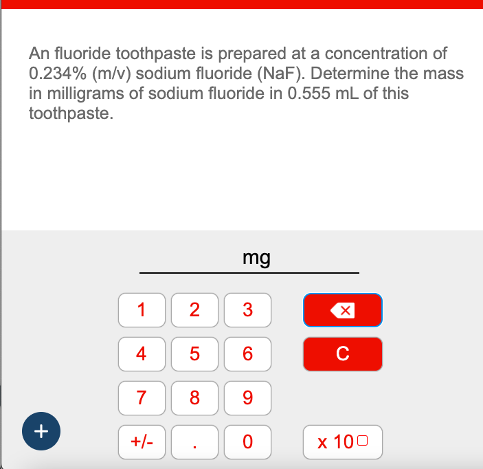 Solved An fluoride toothpaste is prepared at a concentration | Chegg.com