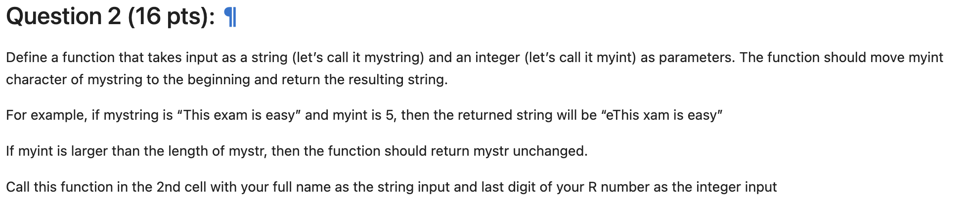Solved Define a function that takes input as a string (let's | Chegg.com