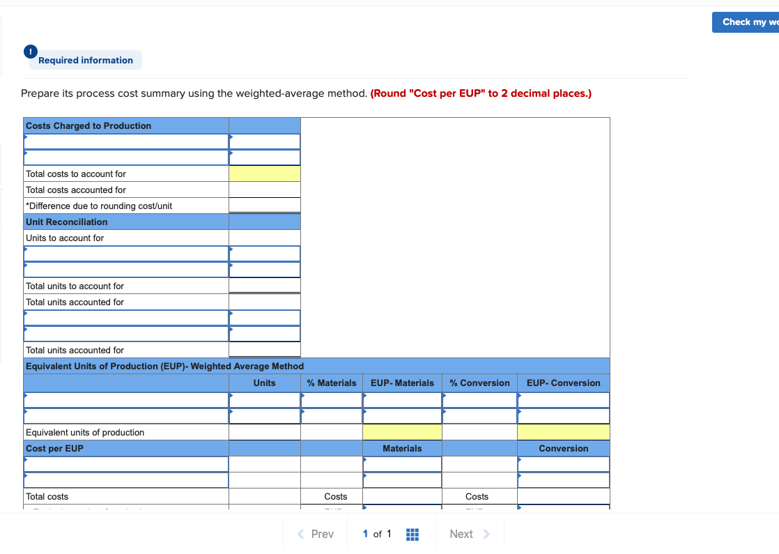 Solved Check my wc Required information Use the following | Chegg.com
