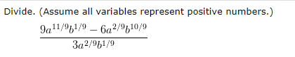 Solved Divide. (Assume all variables represent positive | Chegg.com