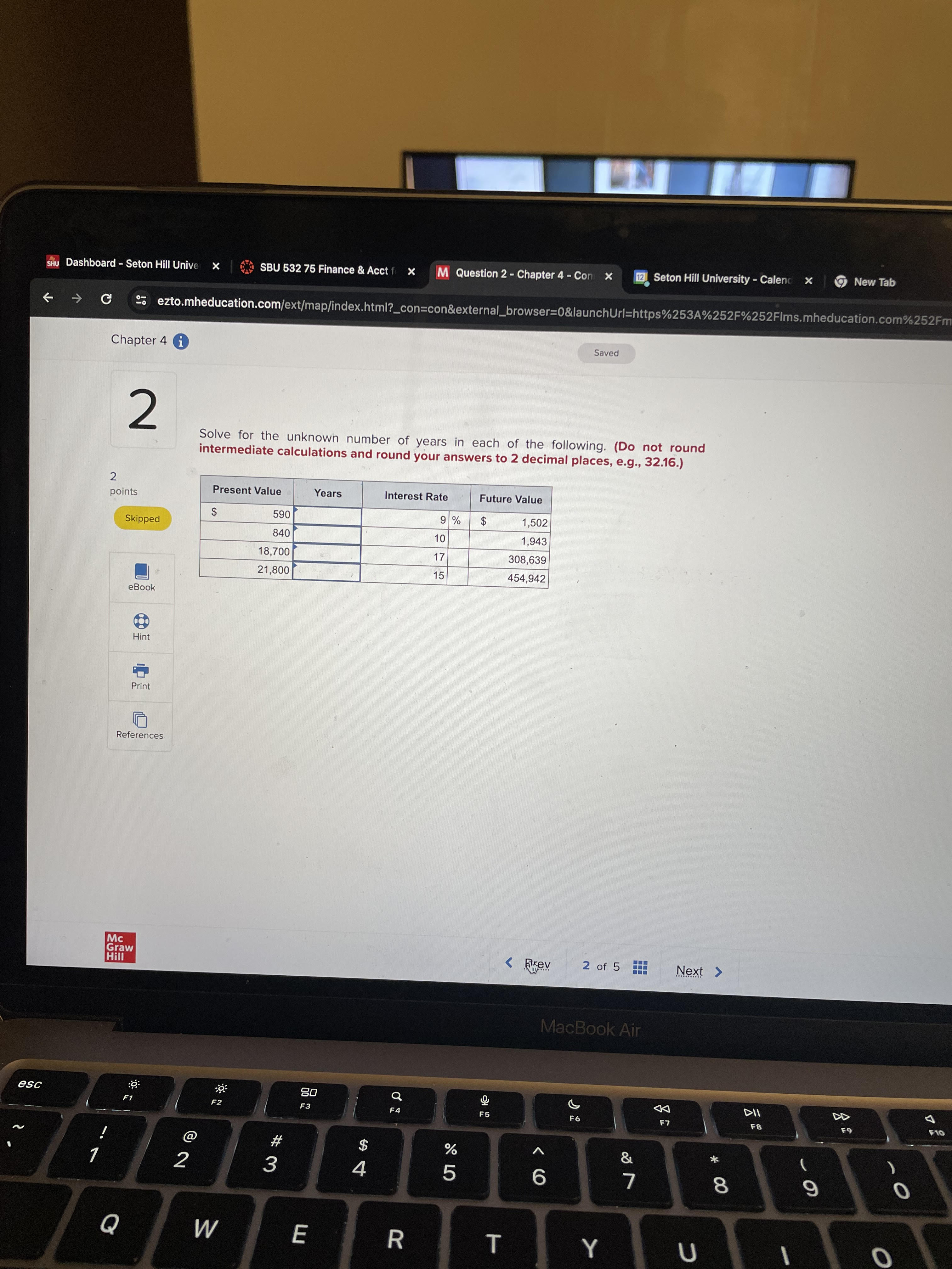 Solved I just need the years to be solved for | Chegg.com