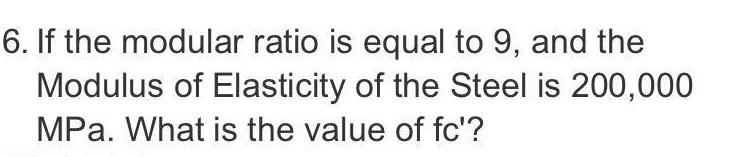 Solved 6. If the modular ratio is equal to 9, and the | Chegg.com