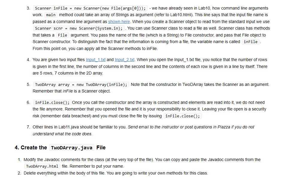 Solved 1. This lab has 2 classes: TwoDArray.java and | Chegg.com