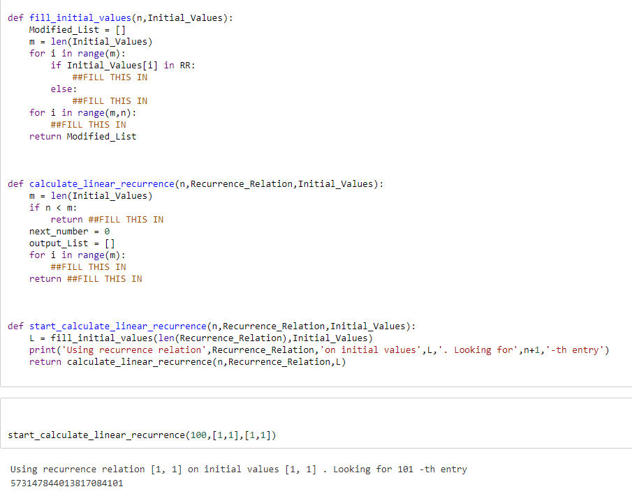 IN Python/Sage, (using cocalc.com). Fill in the | Chegg.com