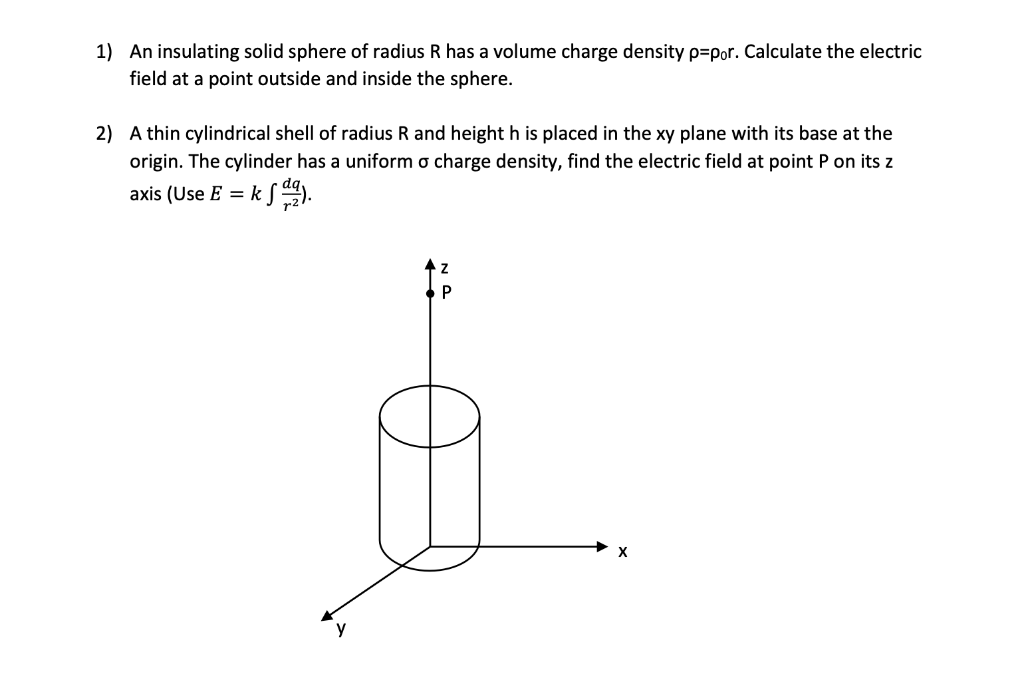 Solved 1) An insulating solid sphere of radius R has a | Chegg.com